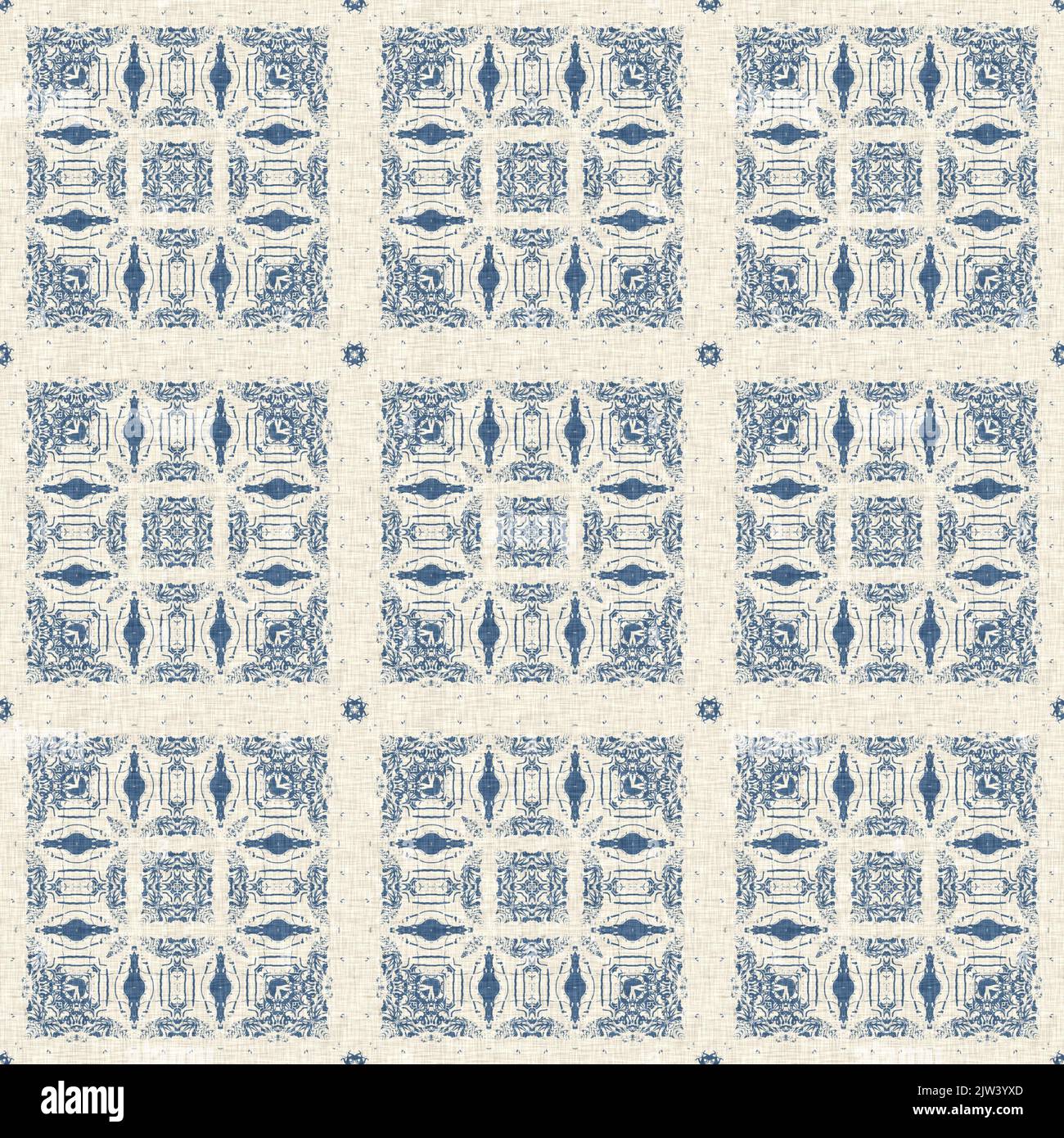 French blue quilt printed fabric pattern for shabby chic home decor ...