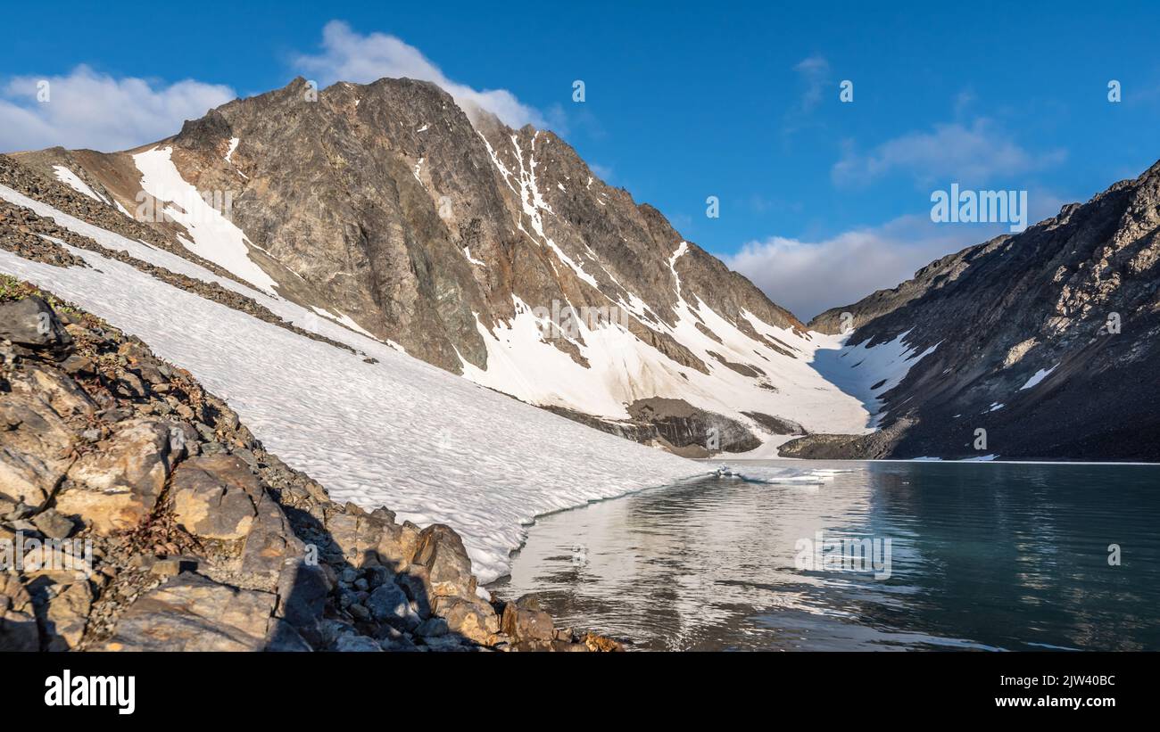 High alpine mountain area landscape in Yukon Territory, Alaska area ...