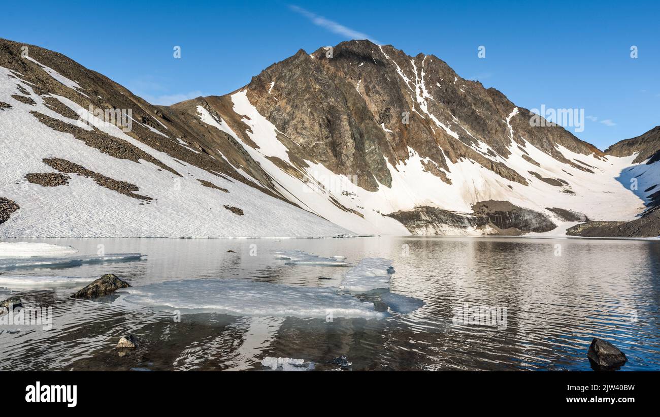 Incredible mountain views in alpine area of northern Canada during ...
