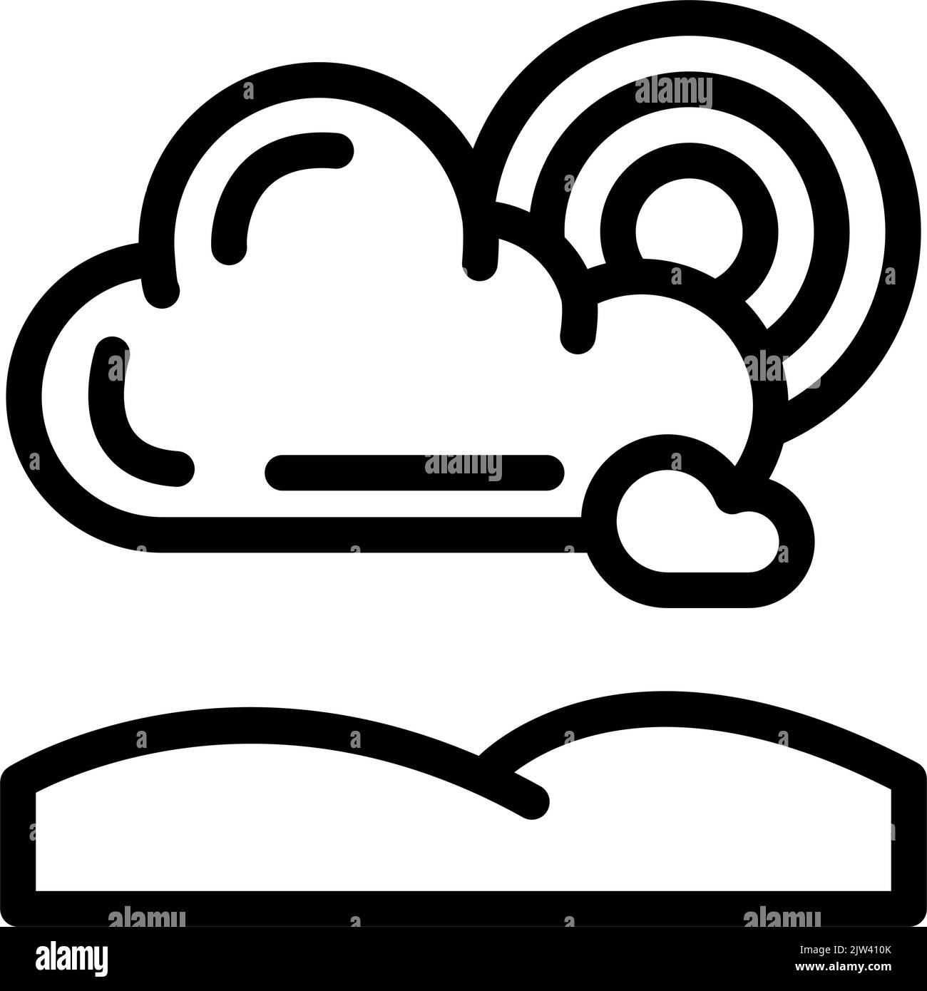 partially cloudy weather line icon vector illustration Stock Vector ...