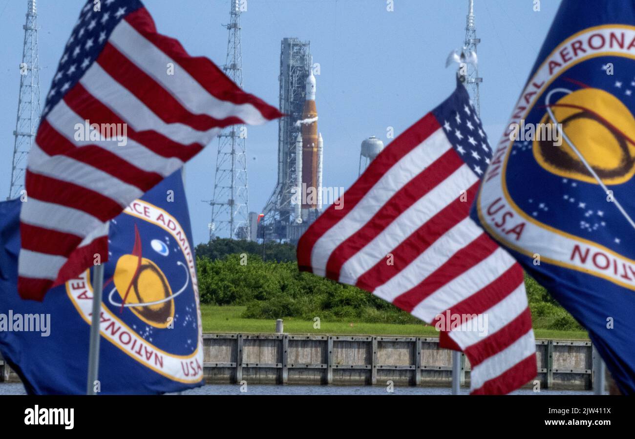 Kennedy Space Center, United States. 03rd Sep, 2022. American Flags ...