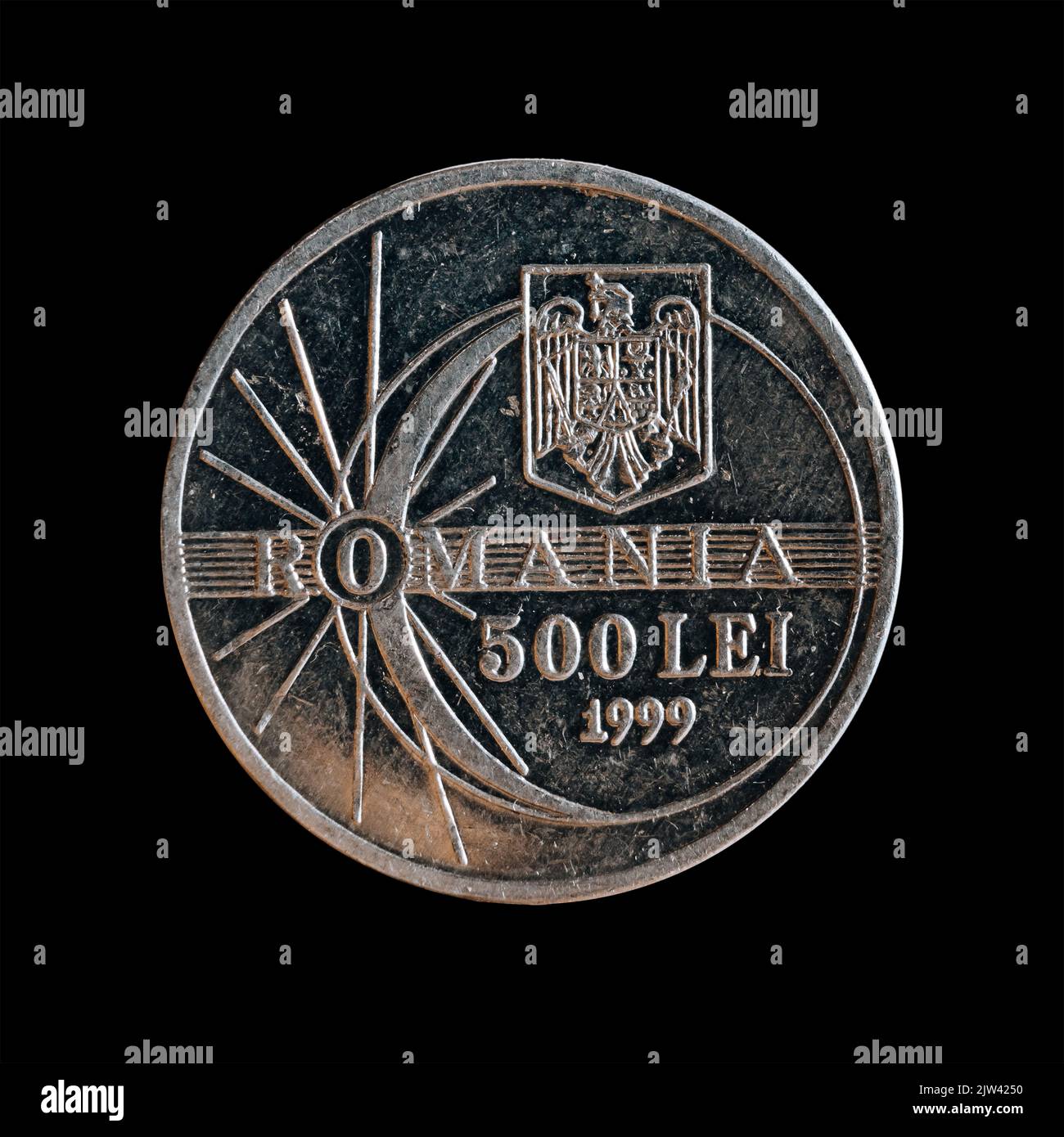 a close up of a Romanian five hundred lei coin Stock Photo - Alamy