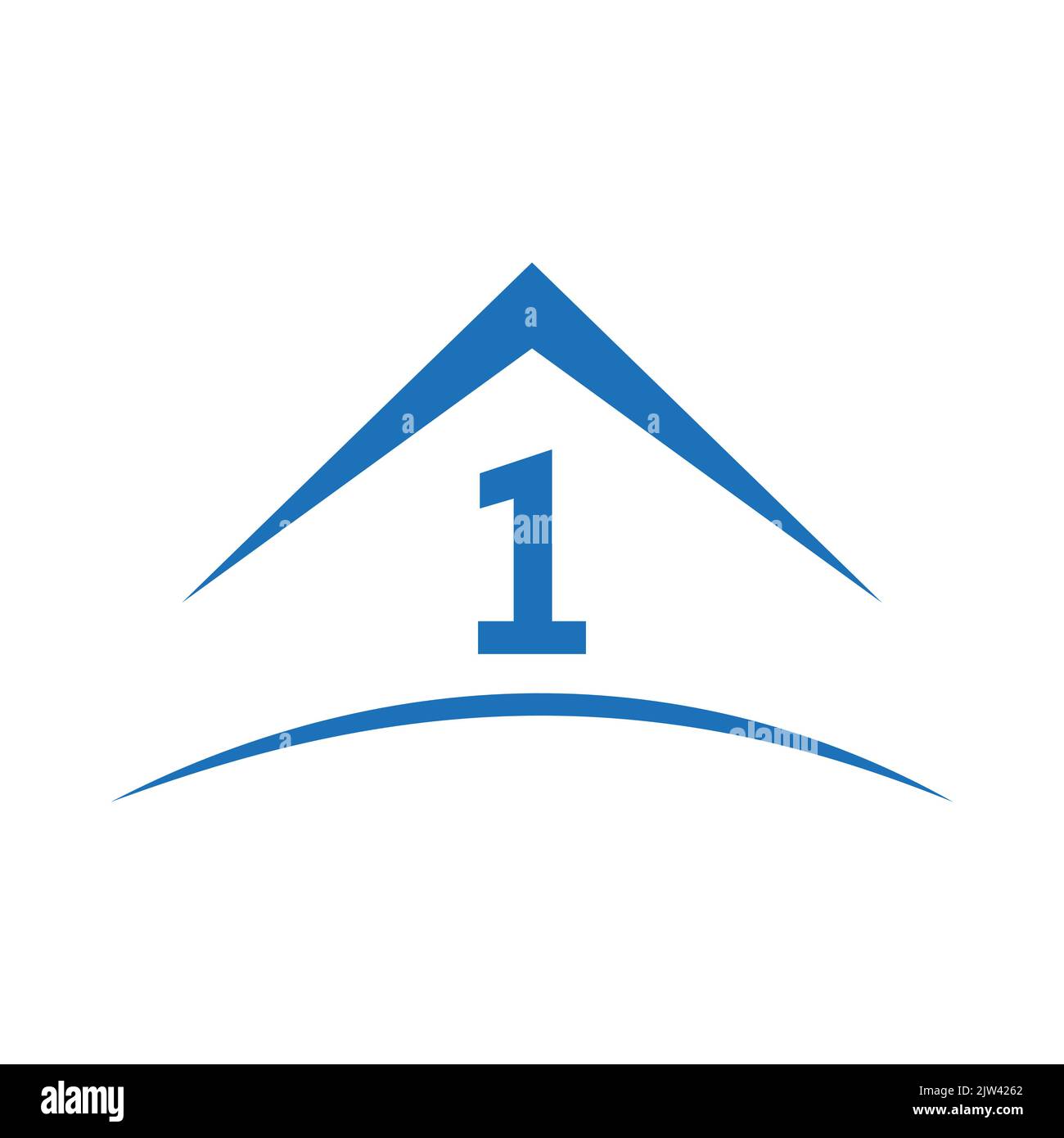 1 logo with real estate house building roof, template. Victor Stock ...
