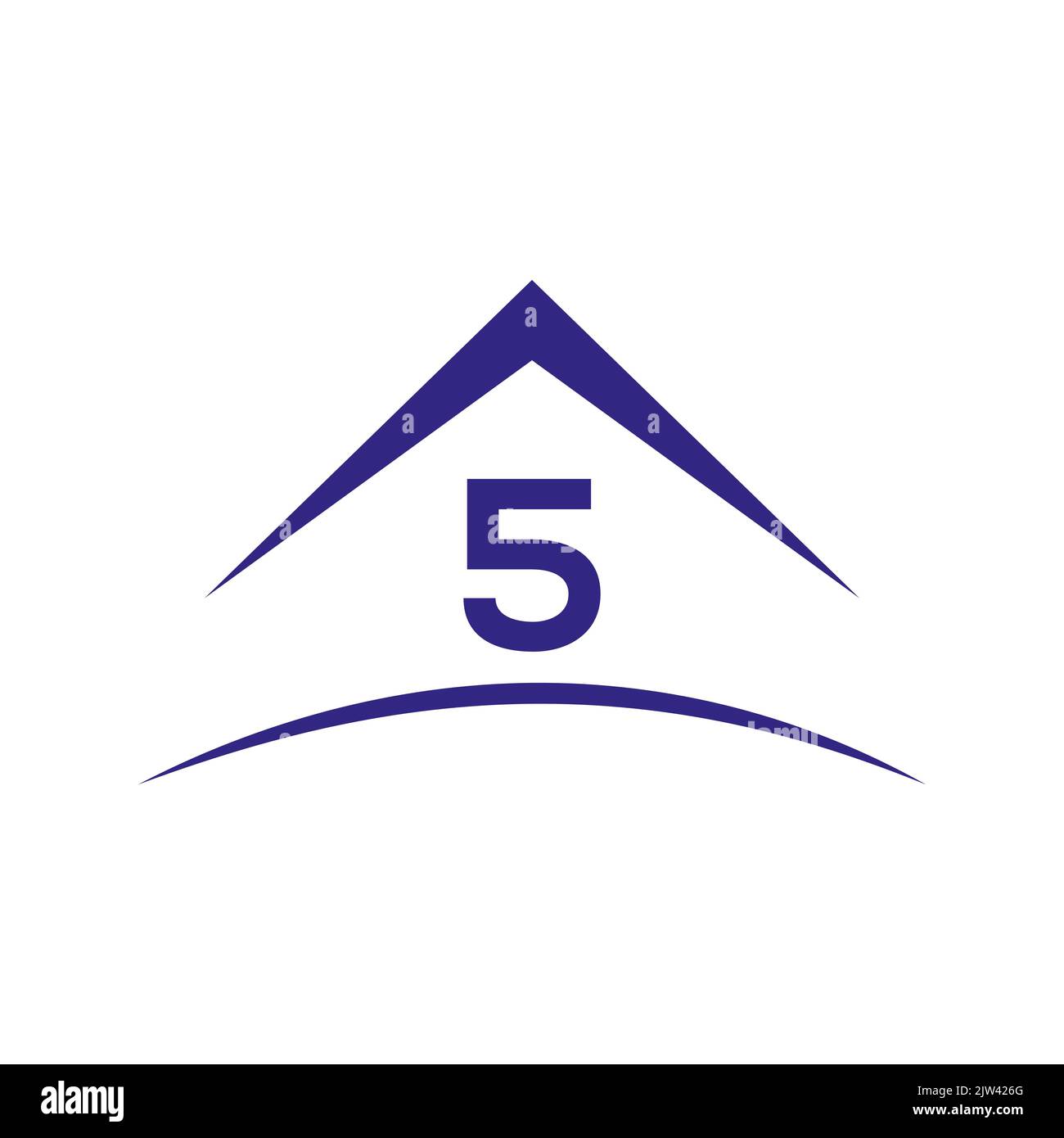 5 logo with real estate house building roof, template. Victor Stock ...