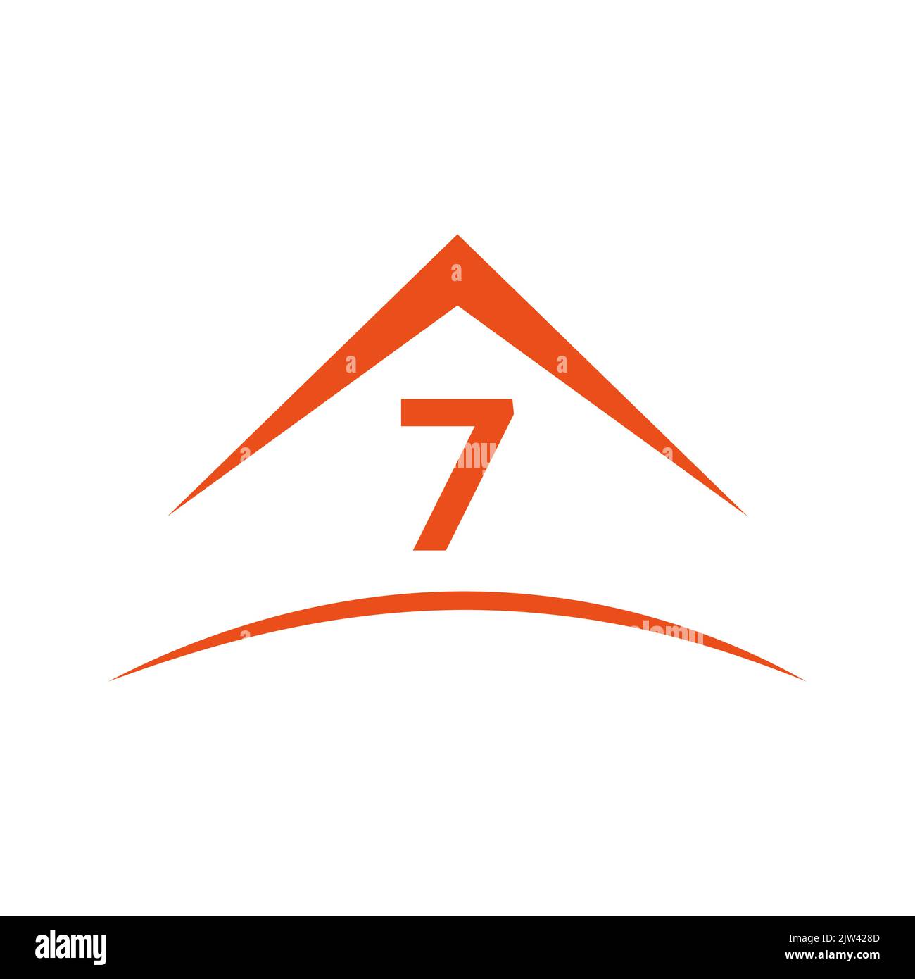 7 logo with real estate house building roof, template. Victor Stock ...