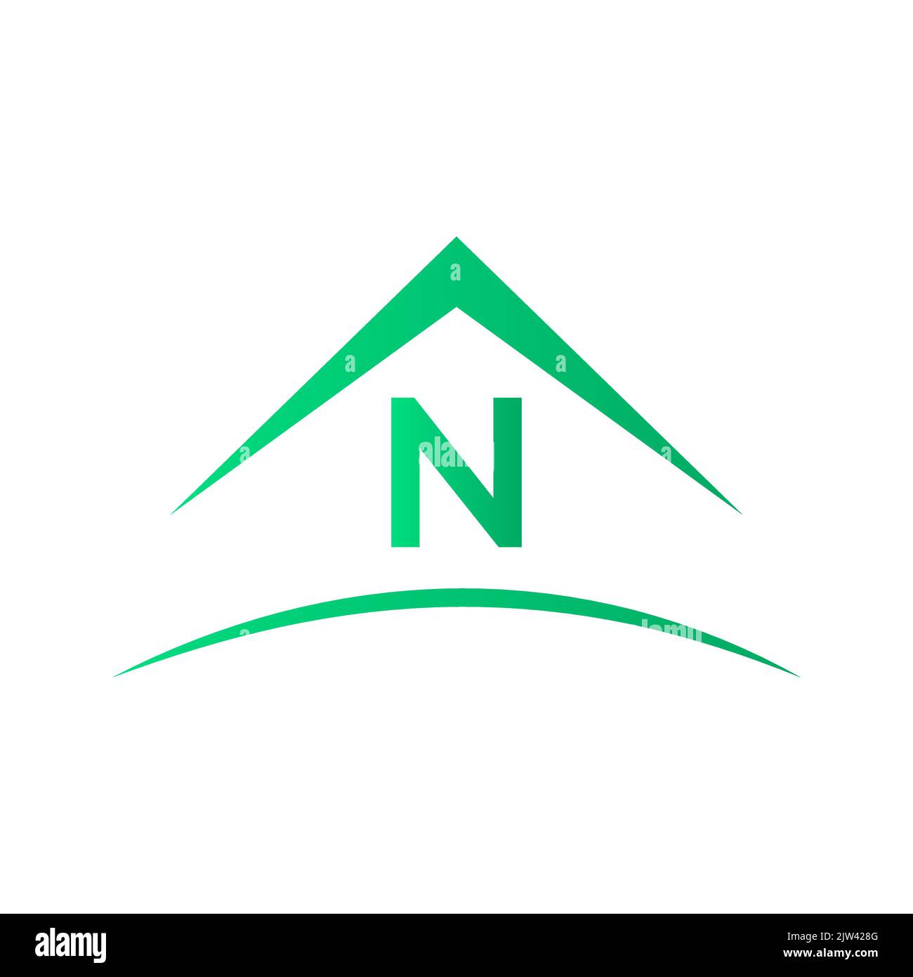 N logo with real estate house building roof, template. Victor Stock ...