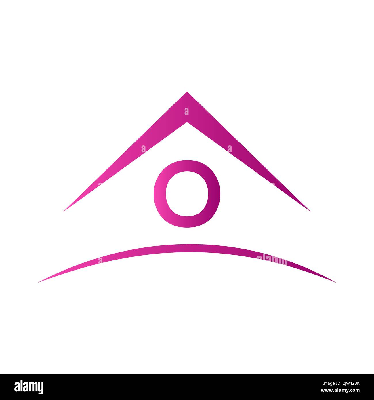 O logo with real estate house building roof, template. Victor Stock ...
