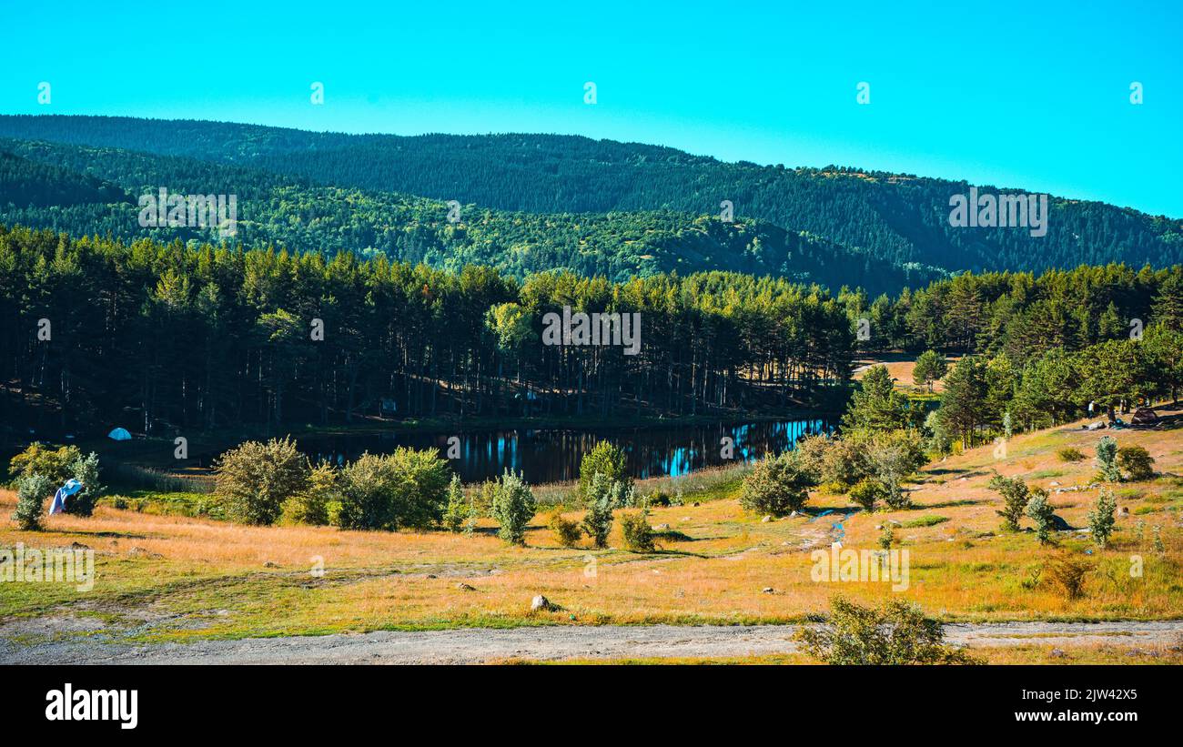 camping in Karagol Geosite, Black Lake, Kizilcahamam, Ankara, Turkey ...