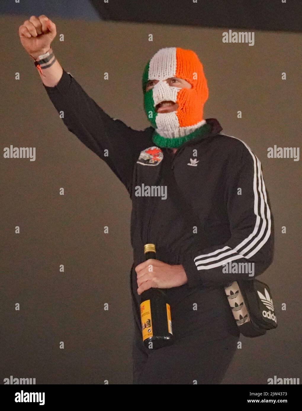 DJ Provai of Kneecap during the Electric Picnic Festival in Stradbally ...