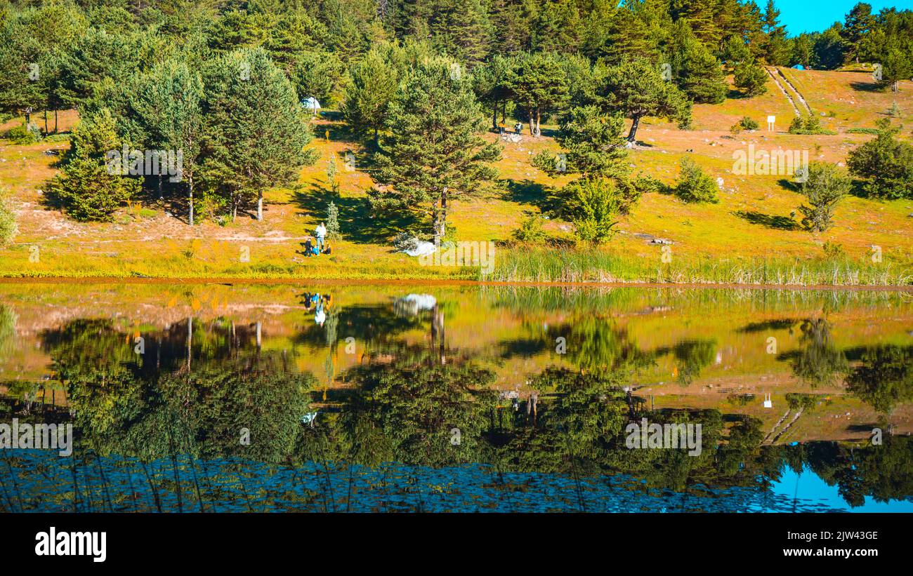 camping in Karagol Geosite, Black Lake, Kizilcahamam, Ankara, Turkey ...