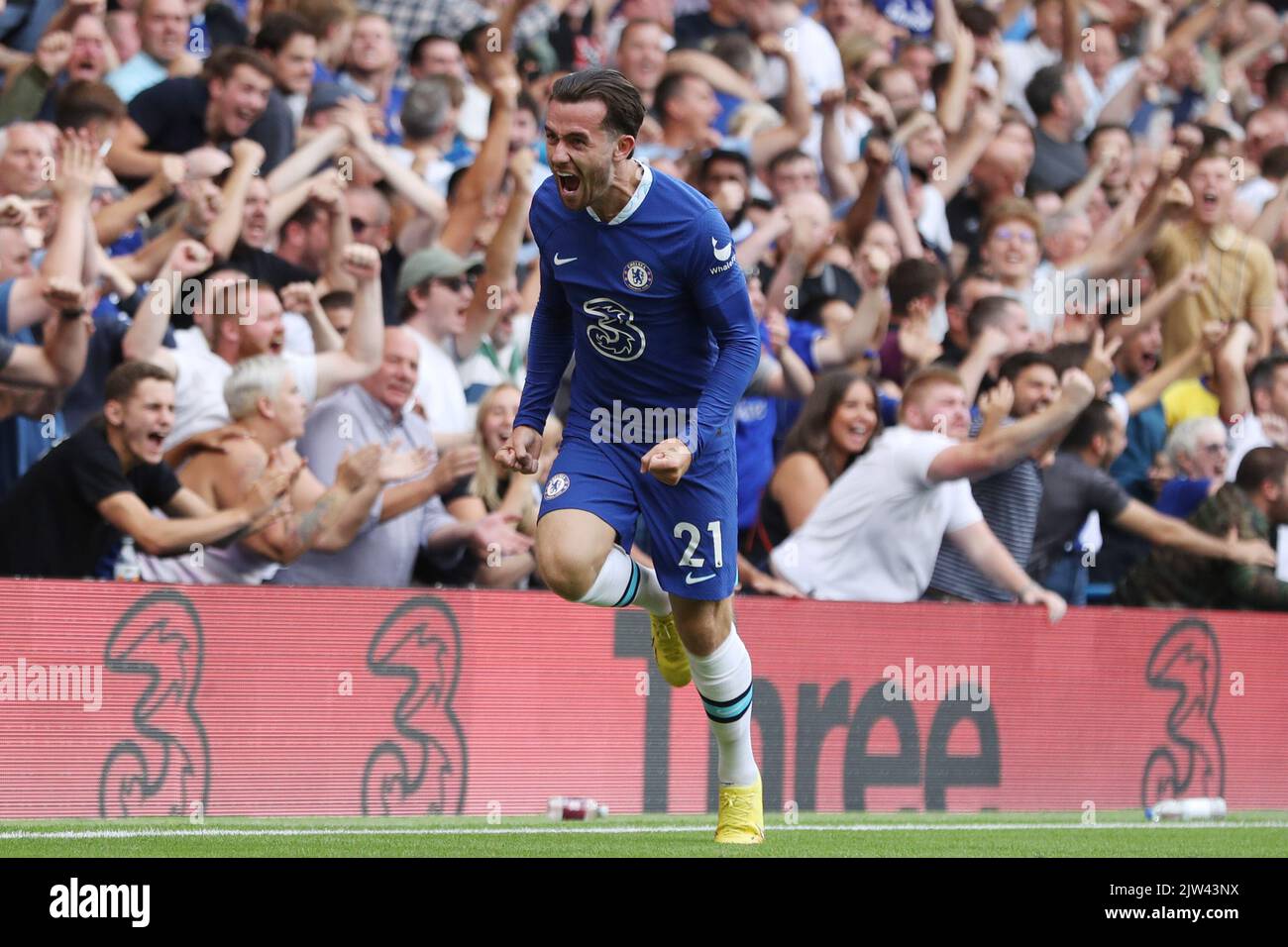London, England, 3rd September 2022. Ben Chilwell of Chelsea celebrates ...