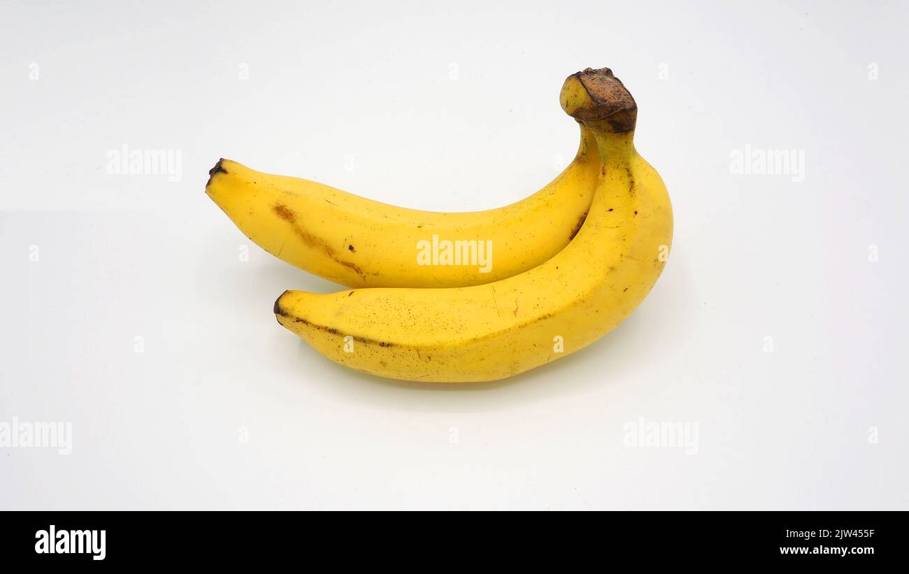 Real two yellow banana from Bangkok Thailand no retouch and white ...
