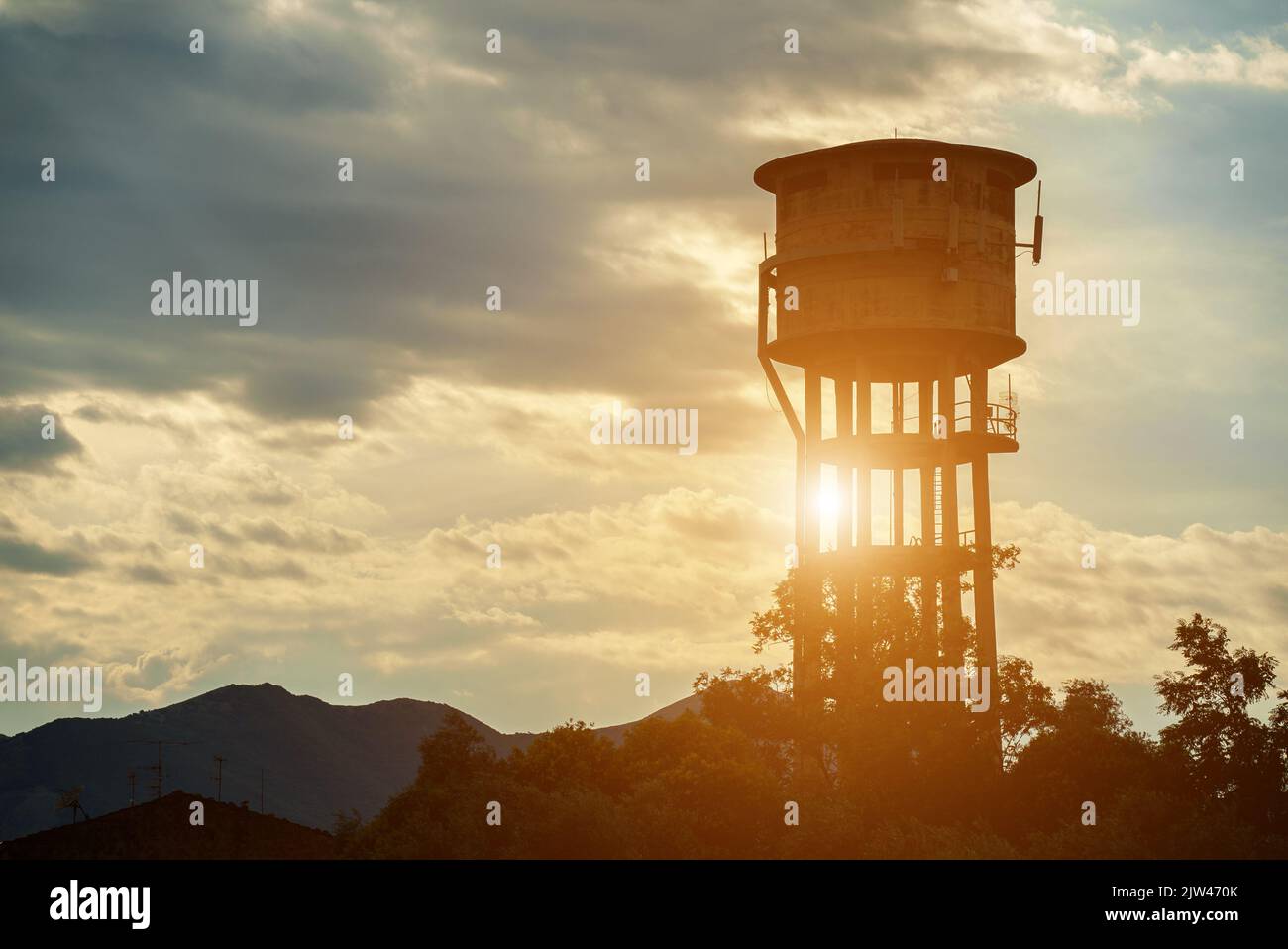 Old water tower with cellular communications Stock Photo - Alamy