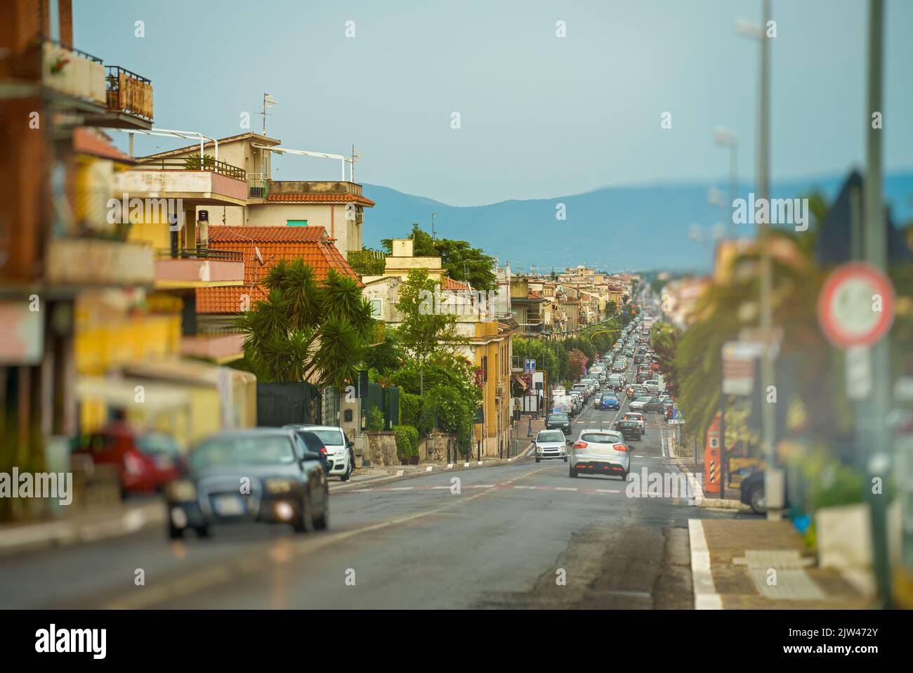 Road with cars. Via Appia, Scauri, Italy Stock Photo - Alamy