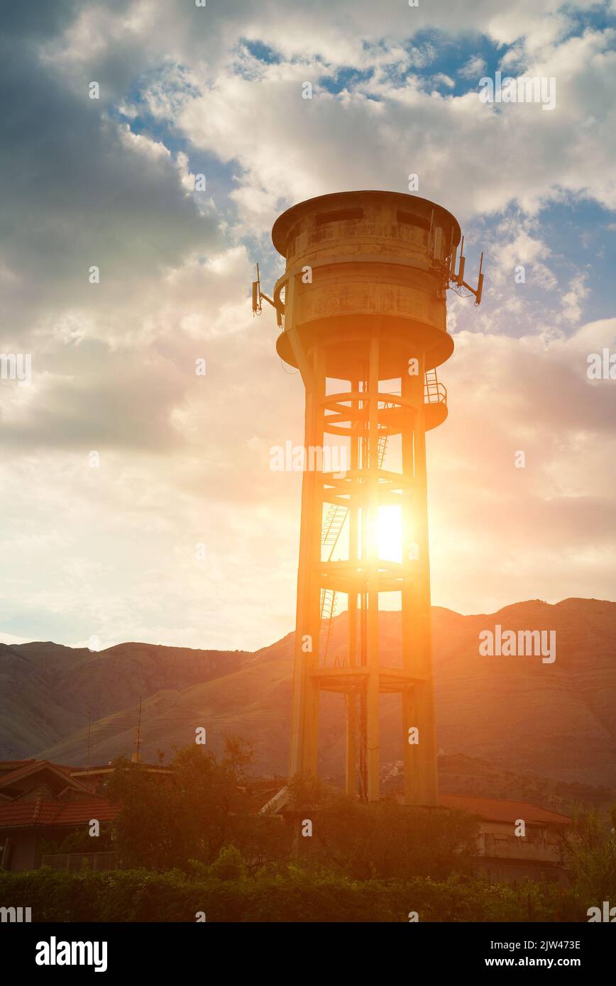 Old water tower with cellular communications Stock Photo - Alamy