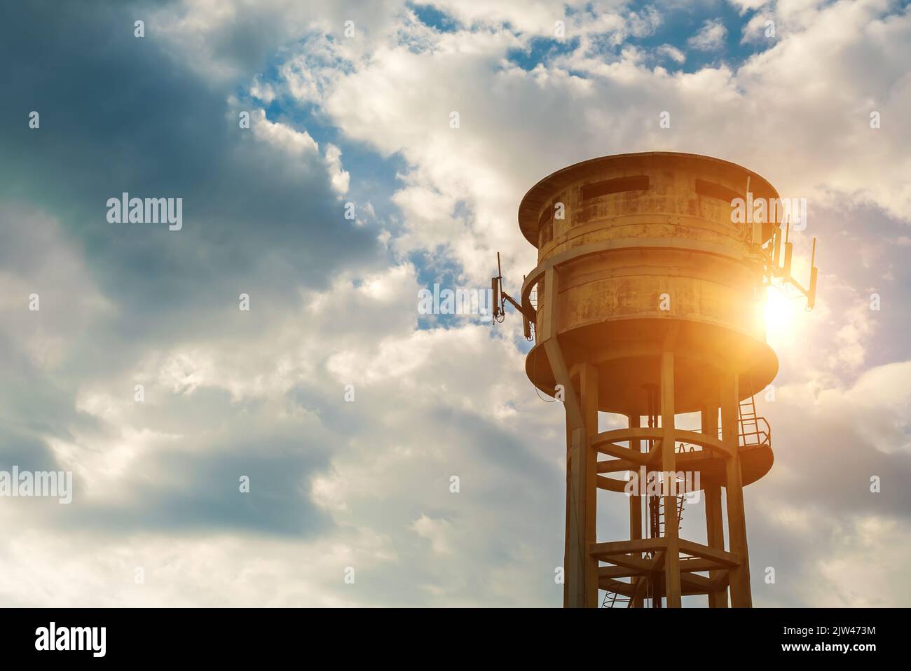 Old water tower with cellular communications Stock Photo - Alamy