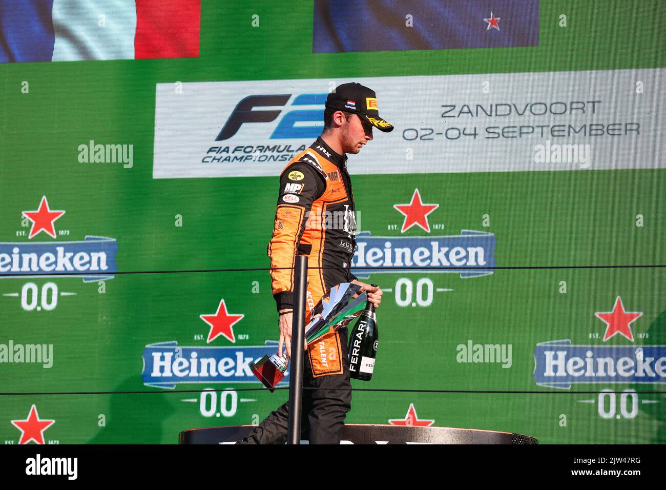 podium NOVALAK Clément (fra), MP Motorsport, Dallara F2, portrait ...