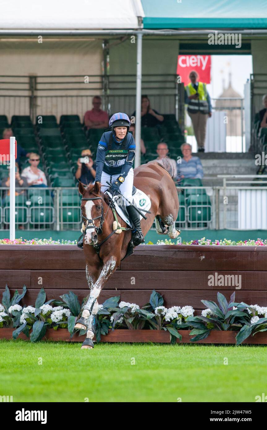 Stamford, UK. 3rd Sep, 2022. Zara Tindall riding Class Affair ...