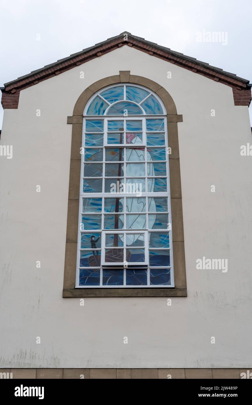 Stained glass window with sailing design at St Peter's Basin inner city ...