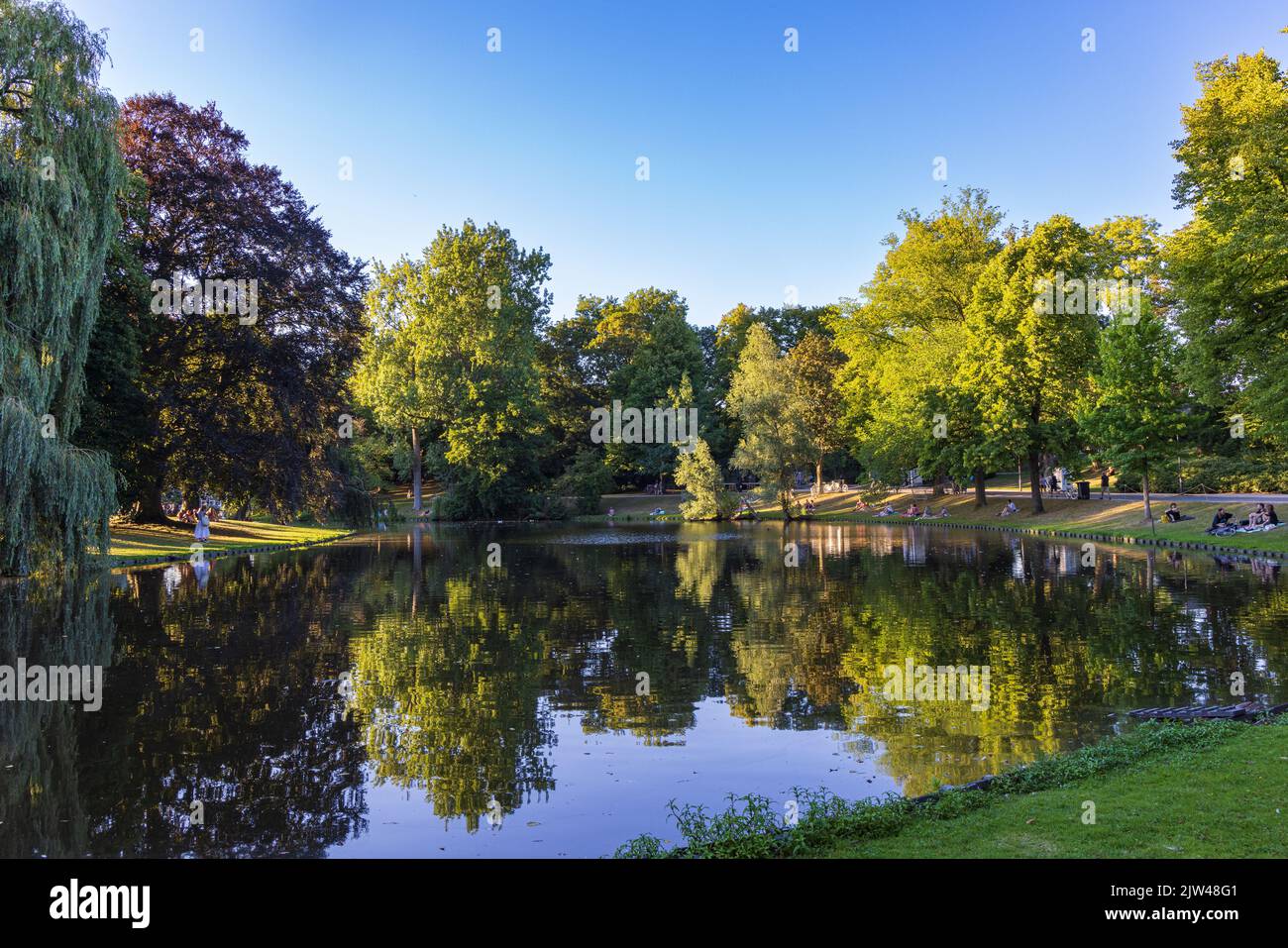 Landscape of public park Noorderplantsoen in Groningen city in The ...