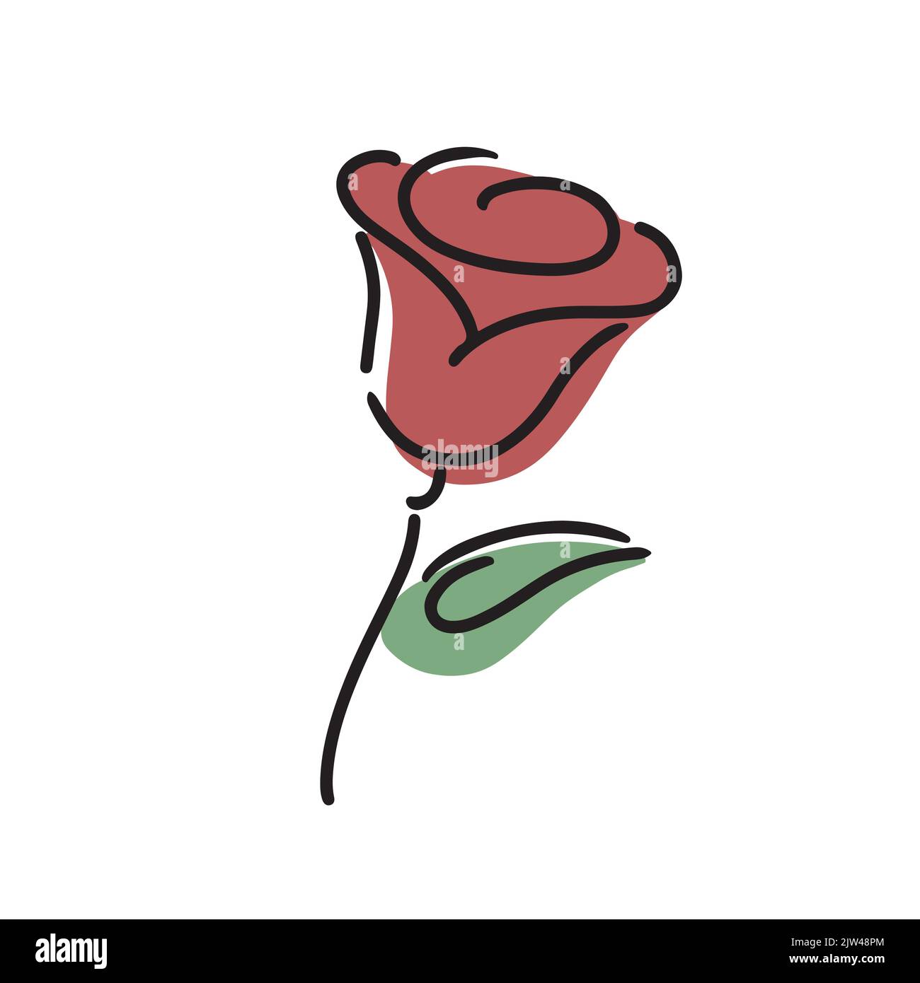 Rose hand drawing icon on white background Stock Vector Image & Art - Alamy
