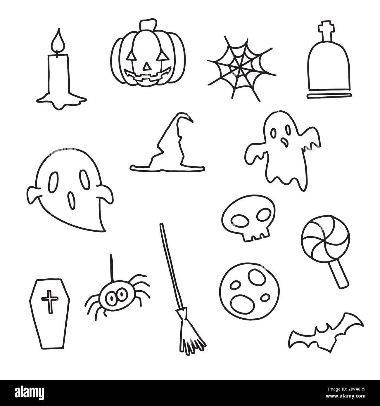 Halloween doodle hand drawing Vector Stock Vector Image & Art - Alamy