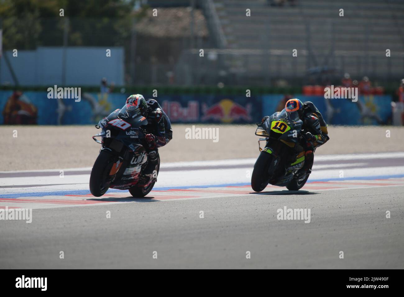 Darryn Binder of WithU Yamaha RNF and Luca Marini Mooney of VR46 Racing ...