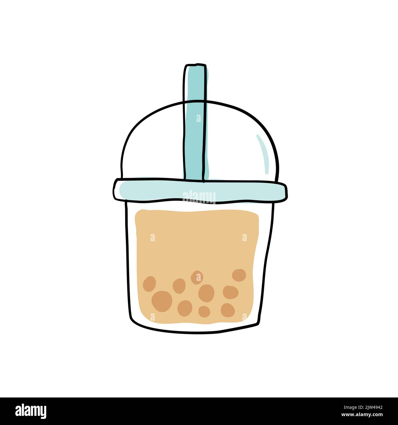 Milk Bubble Tea. Doodle drawing vector Stock Vector Image & Art - Alamy