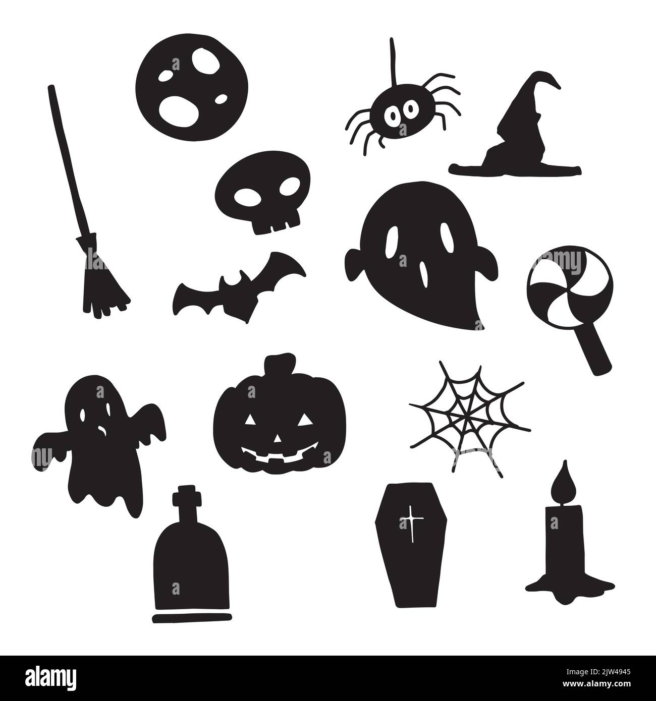 Halloween doodle hand drawing Vector Stock Vector Image & Art - Alamy