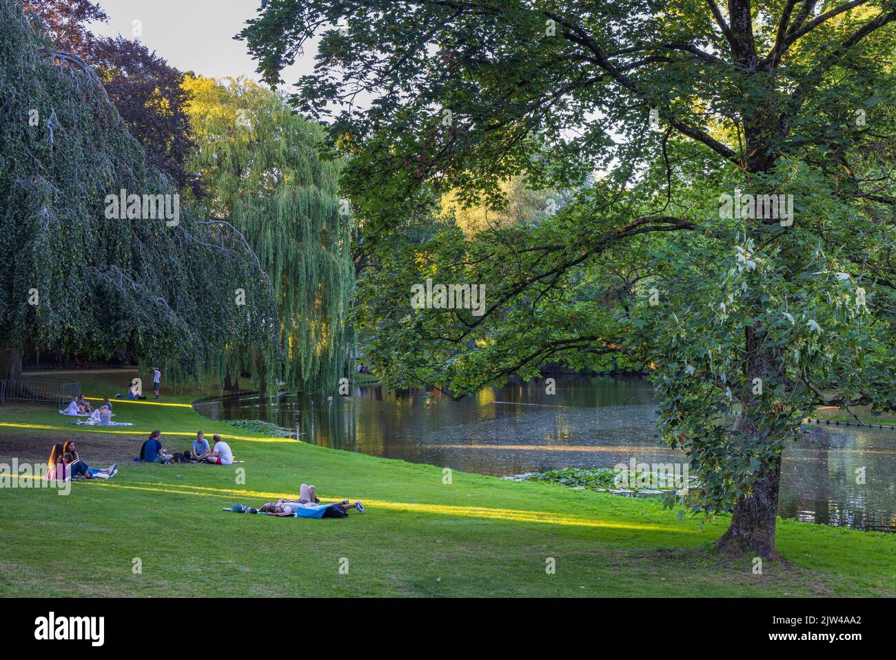 Groningen, The Netherlands - August 11, 2022: People relaxing in public ...