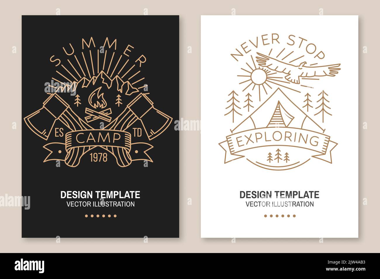 Set of camping inspirational quotes. Vector illustration. Flyer ...