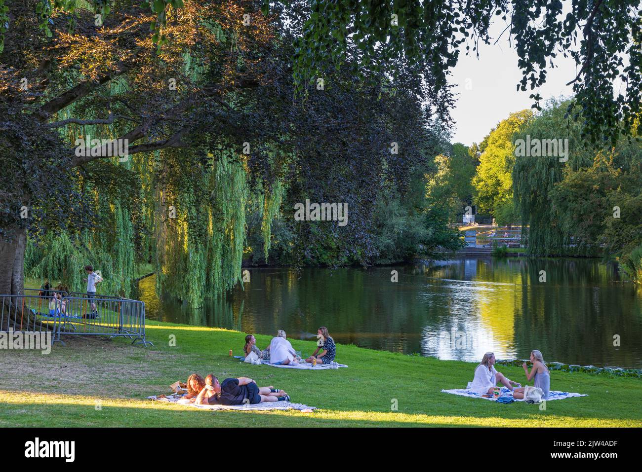 Groningen, The Netherlands - August 11, 2022: People relaxing in public ...