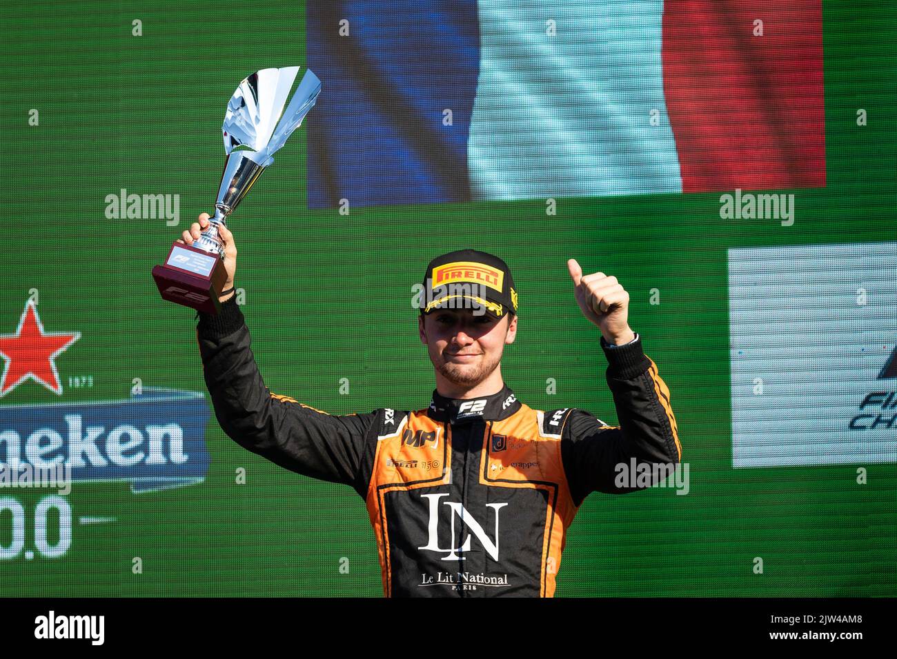 Podium, NOVALAK Clément (fra), MP Motorsport, Dallara F2, portrait ...