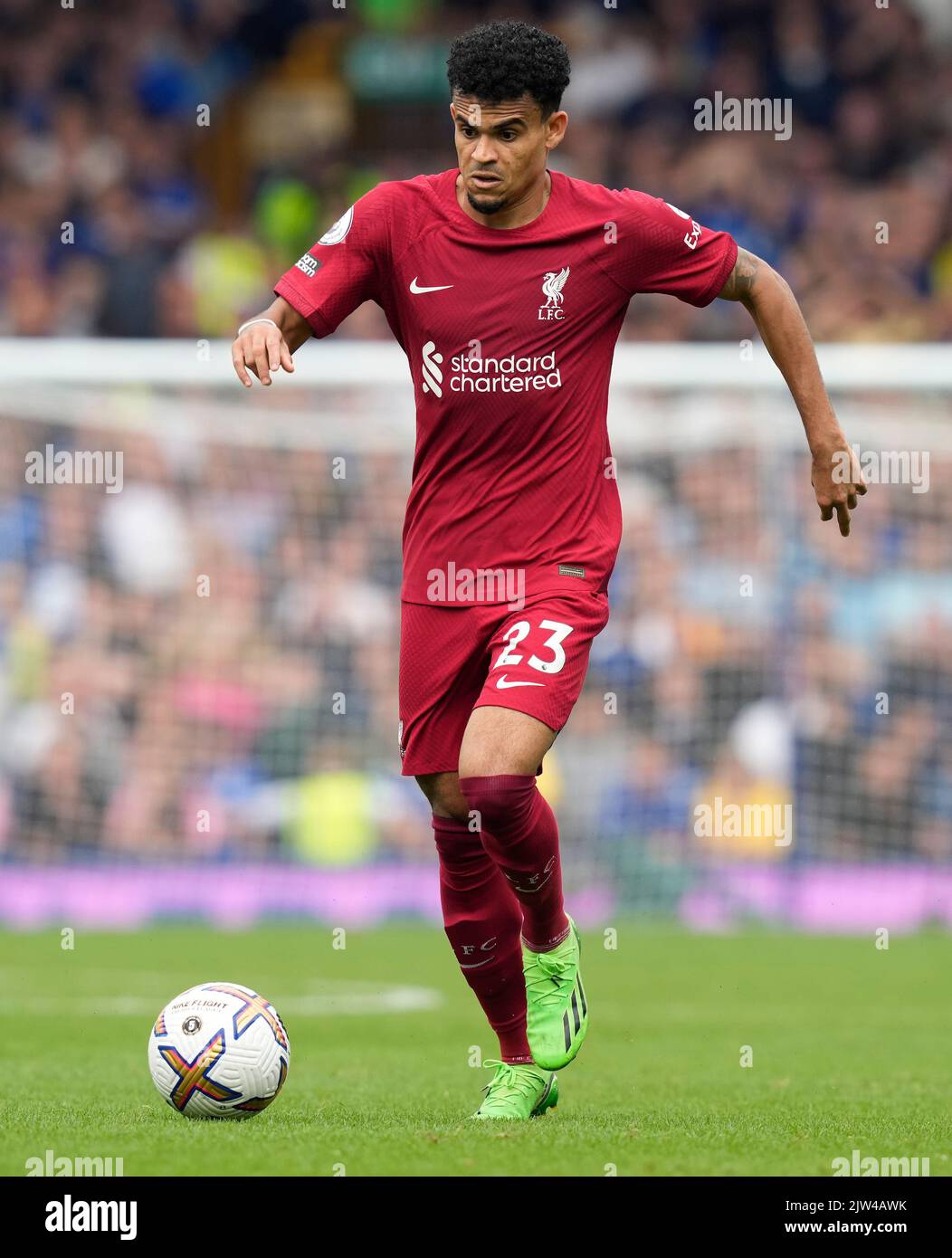 Liverpool, England, 3rd September 2022. Luis Diaz of Liverpool during ...