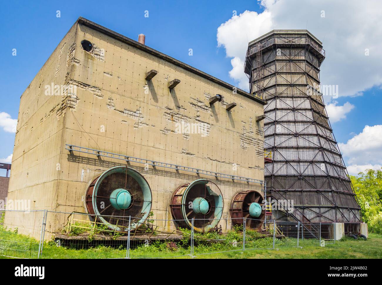 Vents and cooling tower at the historic Zollverein industry complex in ...
