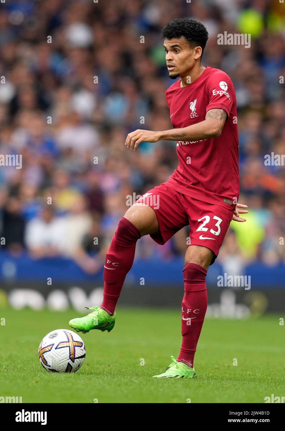 Liverpool, England, 3rd September 2022. Luis Diaz of Liverpool during ...