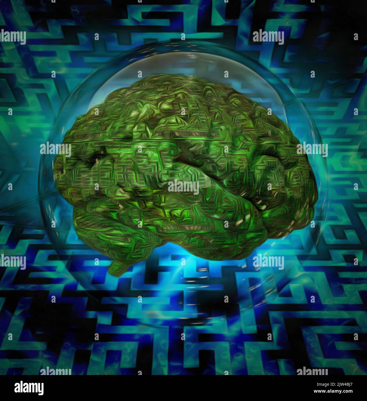 Digital brain concept. 3D rendering Stock Photo - Alamy