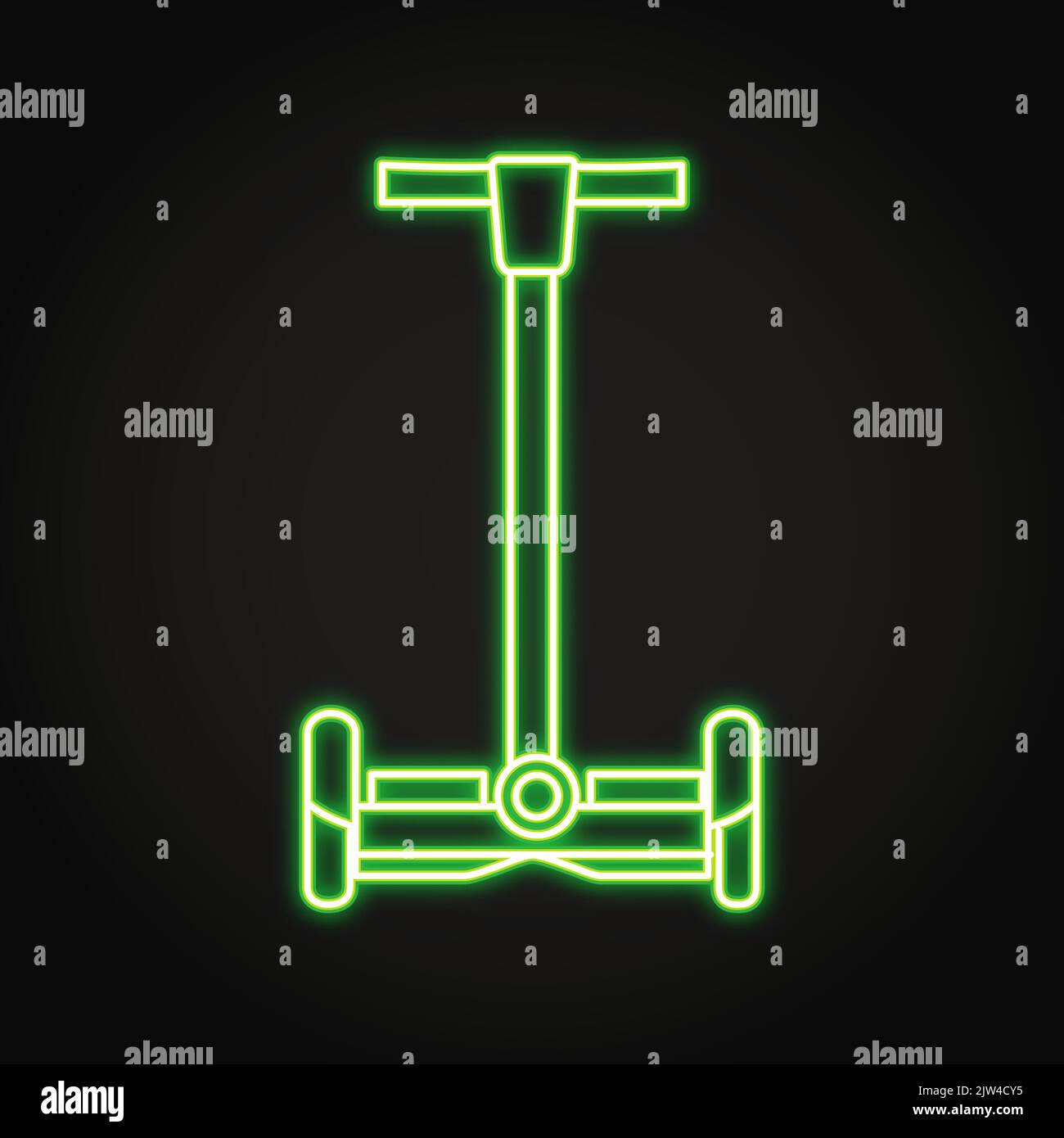 Neon self balancing electric scooter icon in line style. Vector ...