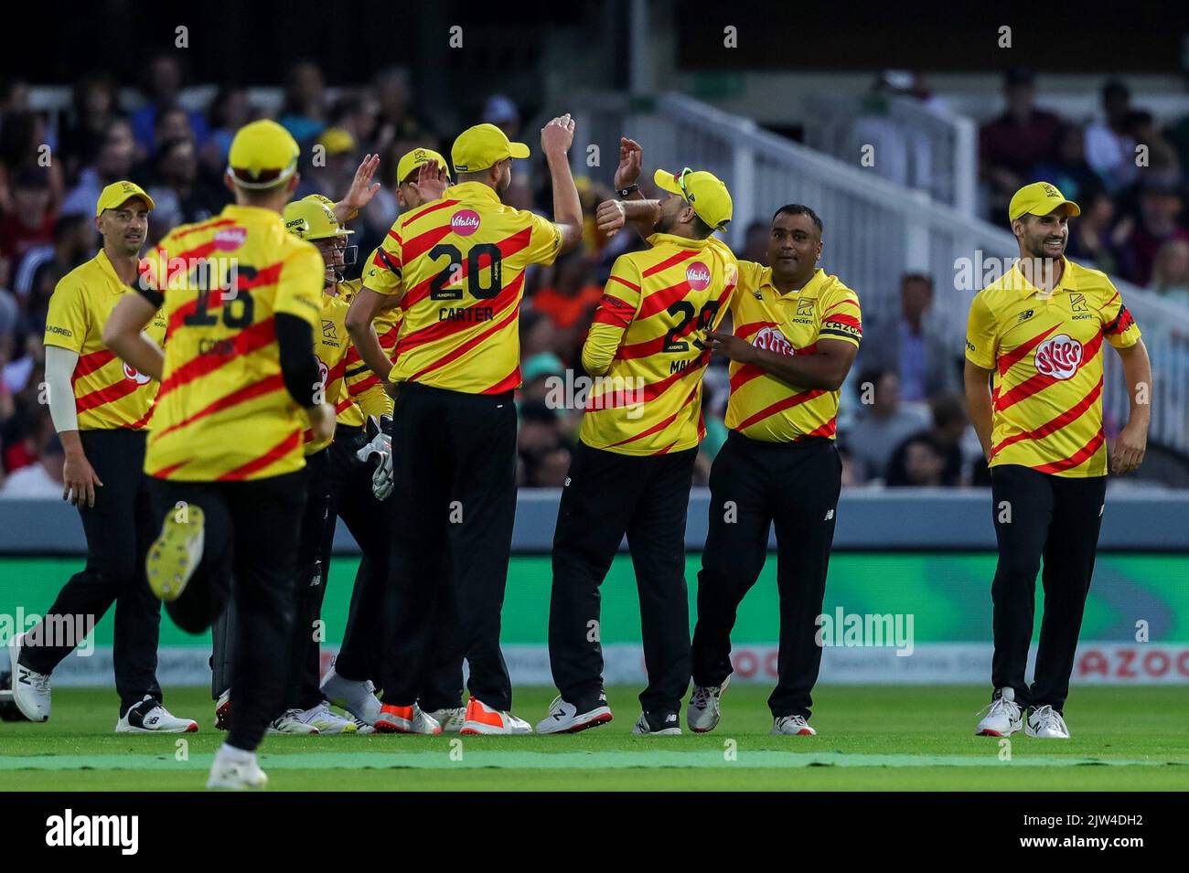 Trent Rockets' Samit Patel celebrates after dismissing Manchester ...