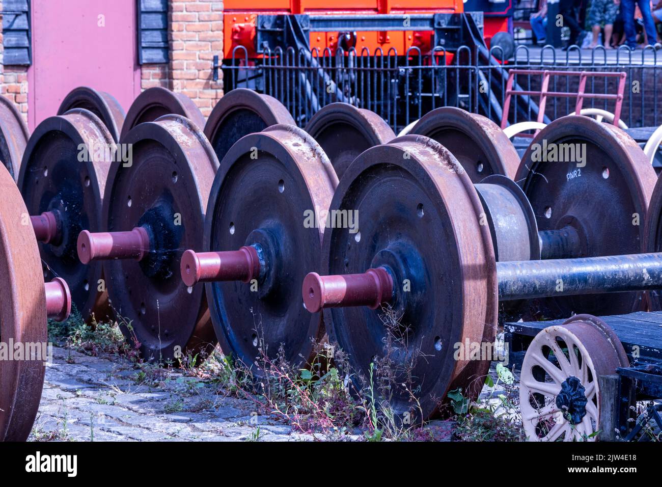 Railway carriage wheels Stock Photo - Alamy