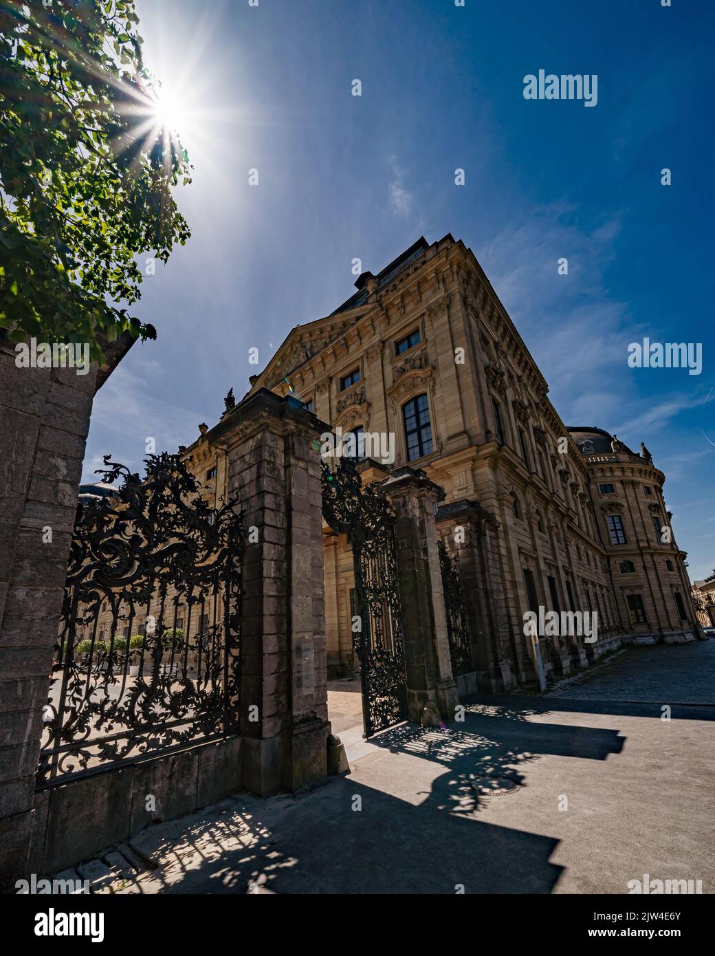 A vertical shot of Wurzburg Residence metal gates. Germany Stock Photo ...