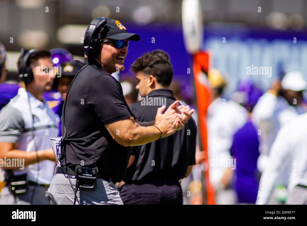 Greenville, NC, USA. 3rd Sep, 2022. East Carolina Pirates head coach ...