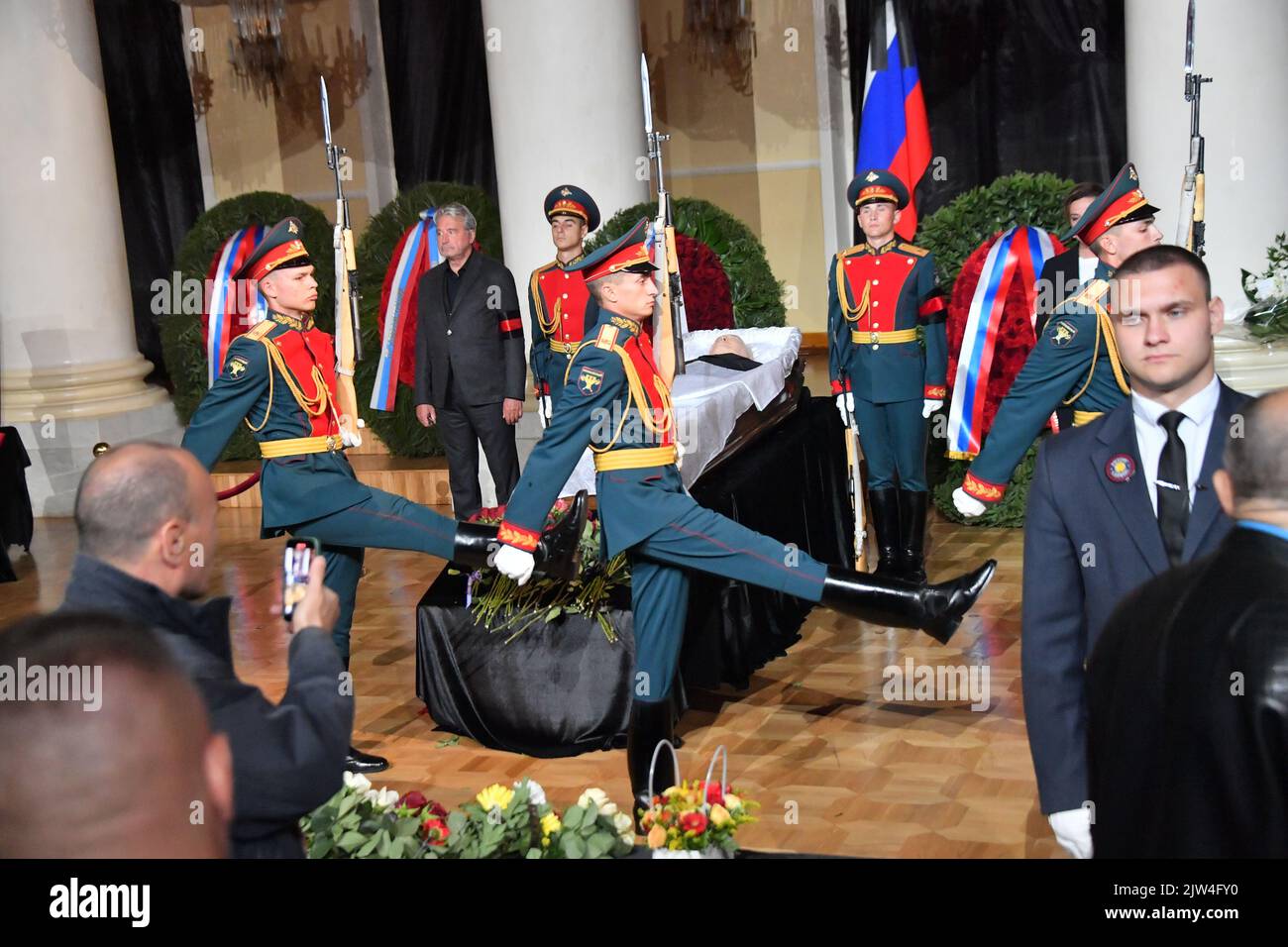 September 3, 2022. - Russia, Moscow. - A mourning ceremony for first ...