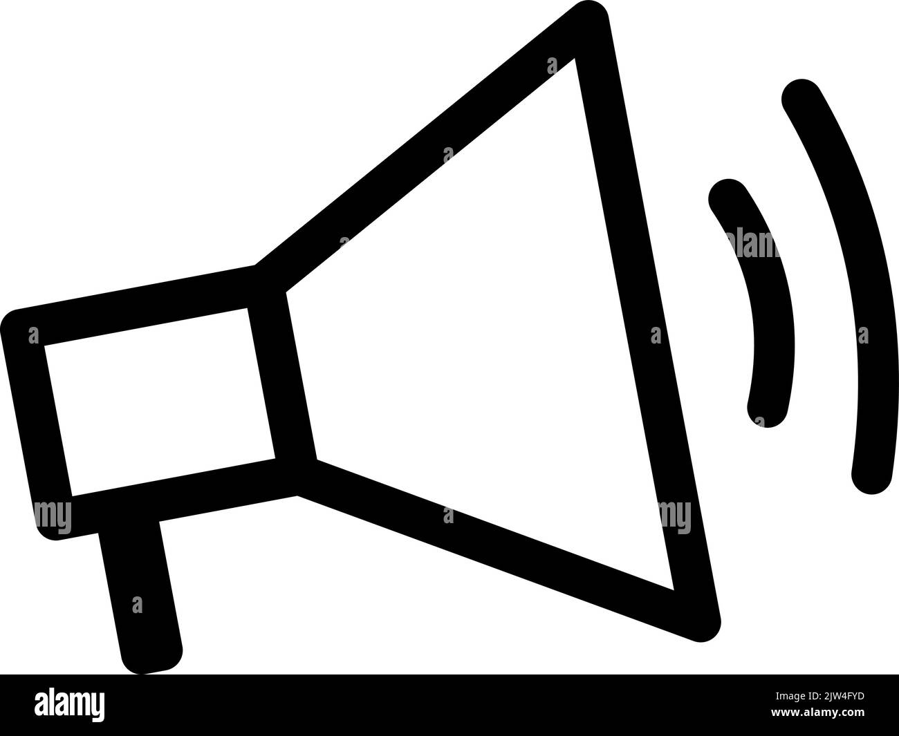 Speaker monoline vector logo icon air raid alert. Sign megaphone ...