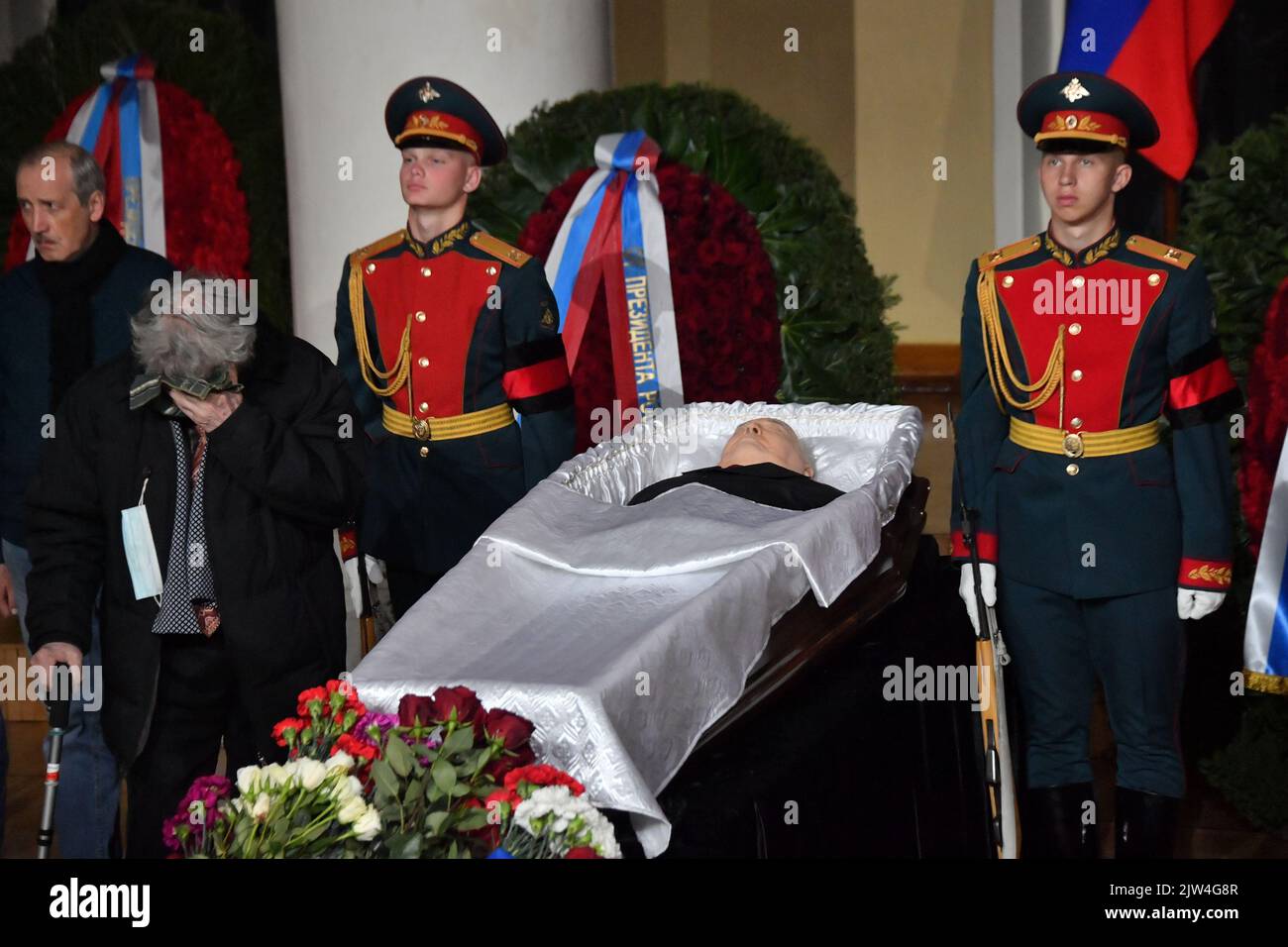 September 3, 2022. - Russia, Moscow. - A mourning ceremony for first ...
