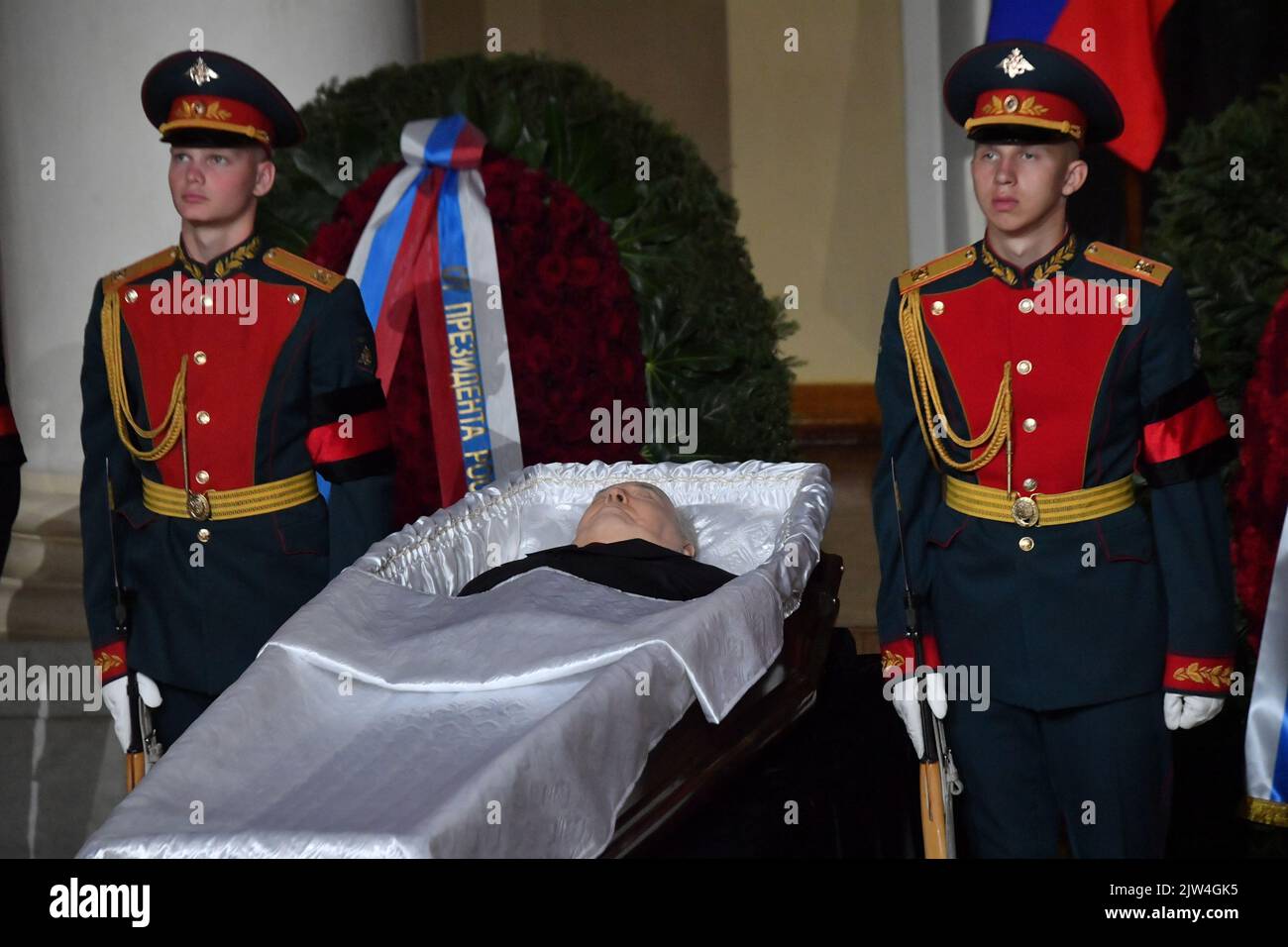 September 3, 2022. - Russia, Moscow. - A mourning ceremony for first ...