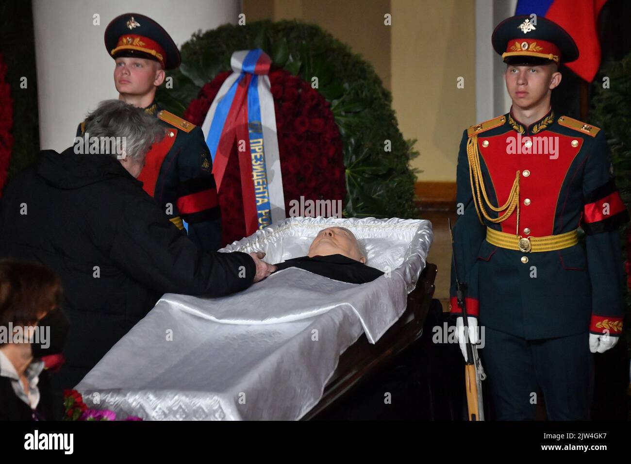 September 3, 2022. - Russia, Moscow. - A mourning ceremony for first ...