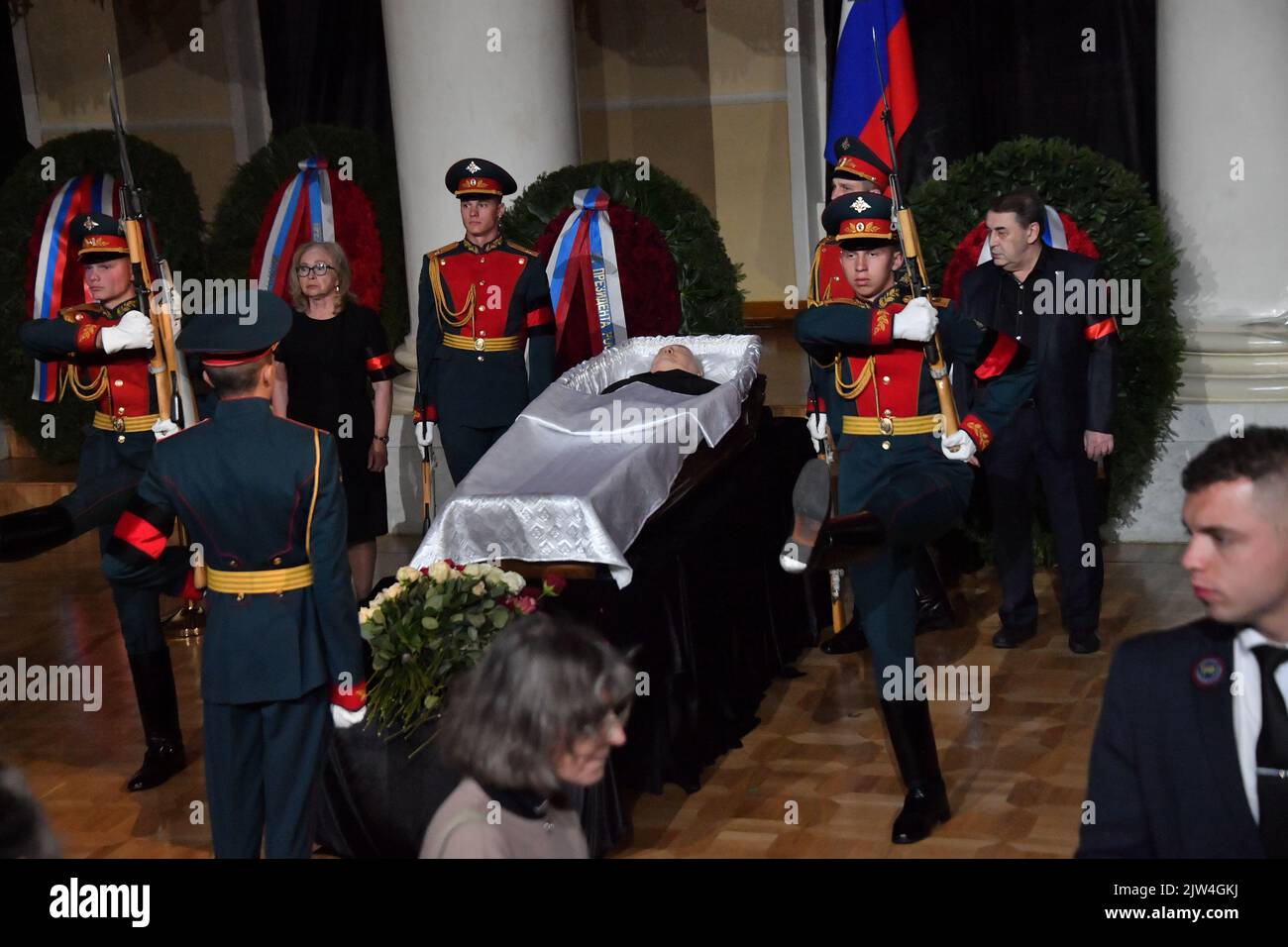 September 3, 2022. - Russia, Moscow. - A mourning ceremony for first ...