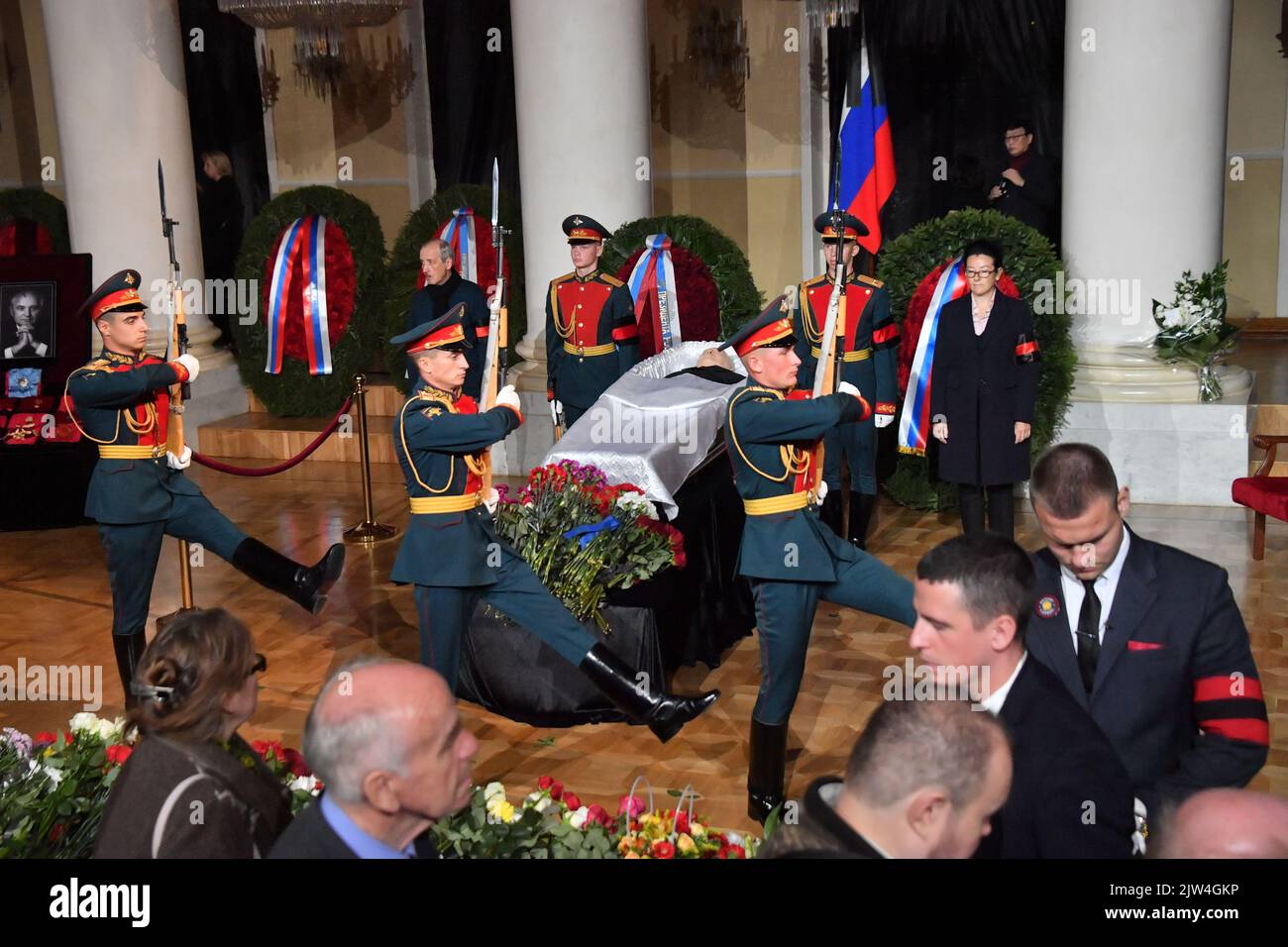 September 3, 2022. - Russia, Moscow. - A mourning ceremony for first ...