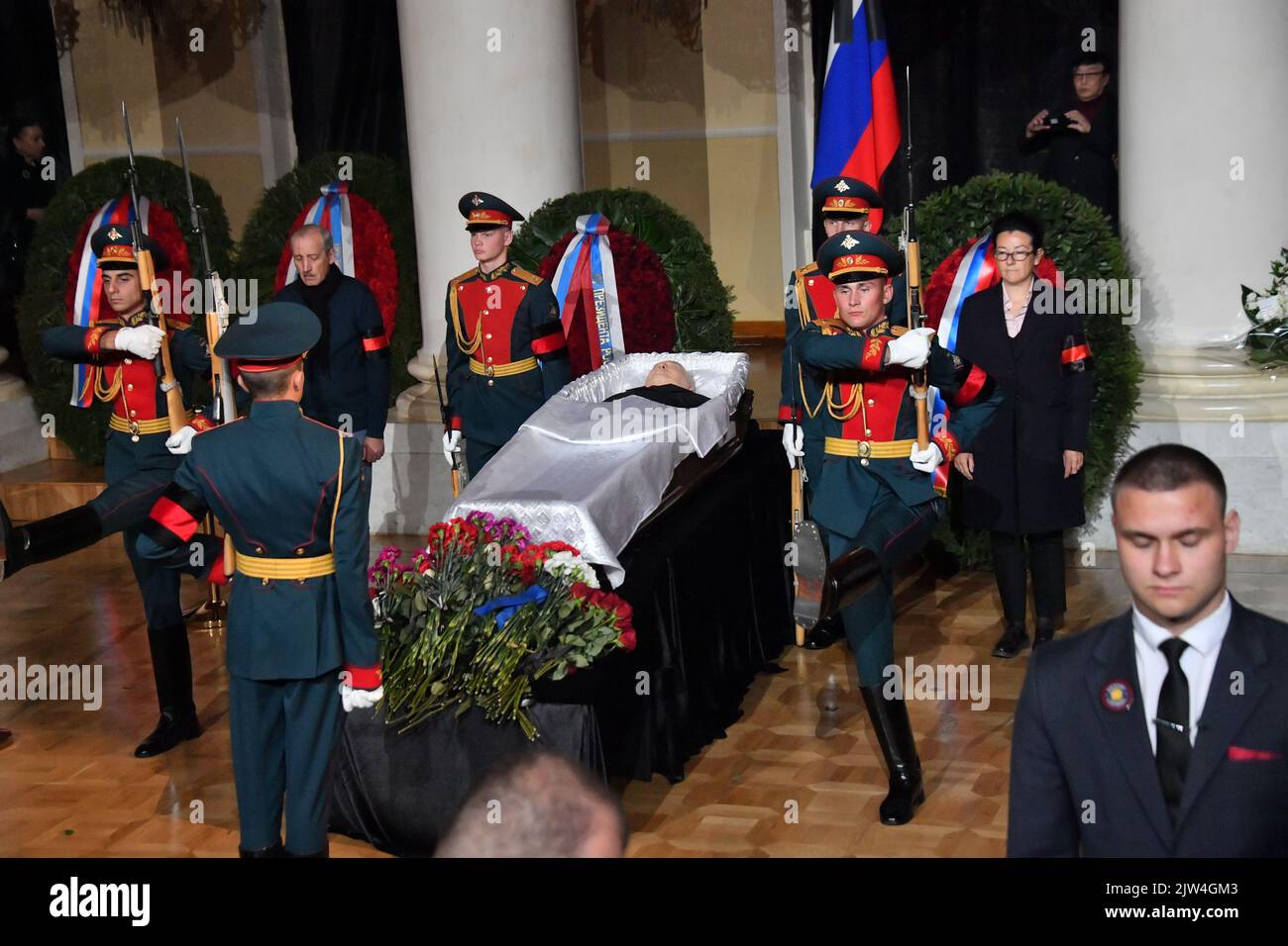 September 3, 2022. - Russia, Moscow. - A mourning ceremony for first ...